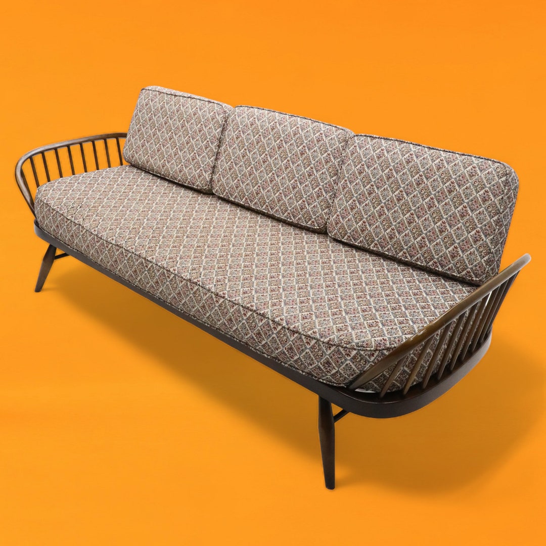 Ercol Studio Couch Day Bed 1970 Blue Label Very Good Upholstery FREE UK ...