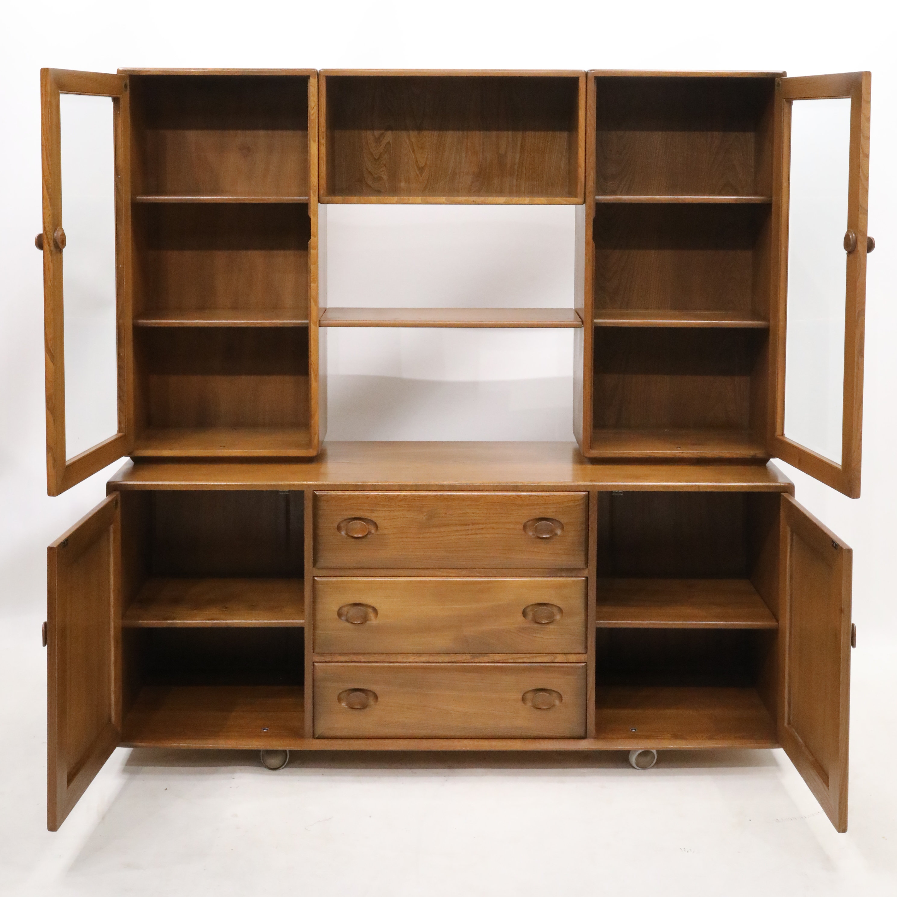 Retro Ercol Windsor Sideboard Display Cabinets Golden Dawn FREE UK ...