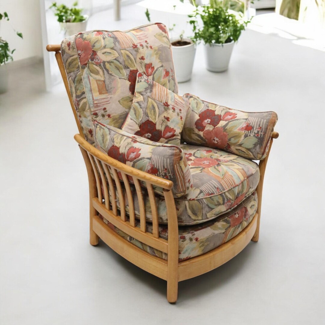 Ercol Renaissance High Back Easy Chair Piccola Light Finish FREE UK ...