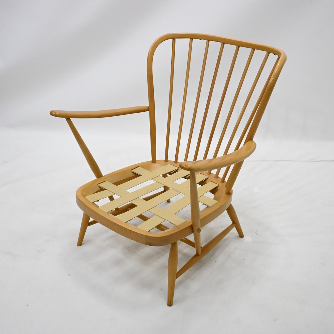 Ercol Low Back Evergreen Easy Chair Model 477 New Webbing Light FREE UK ...