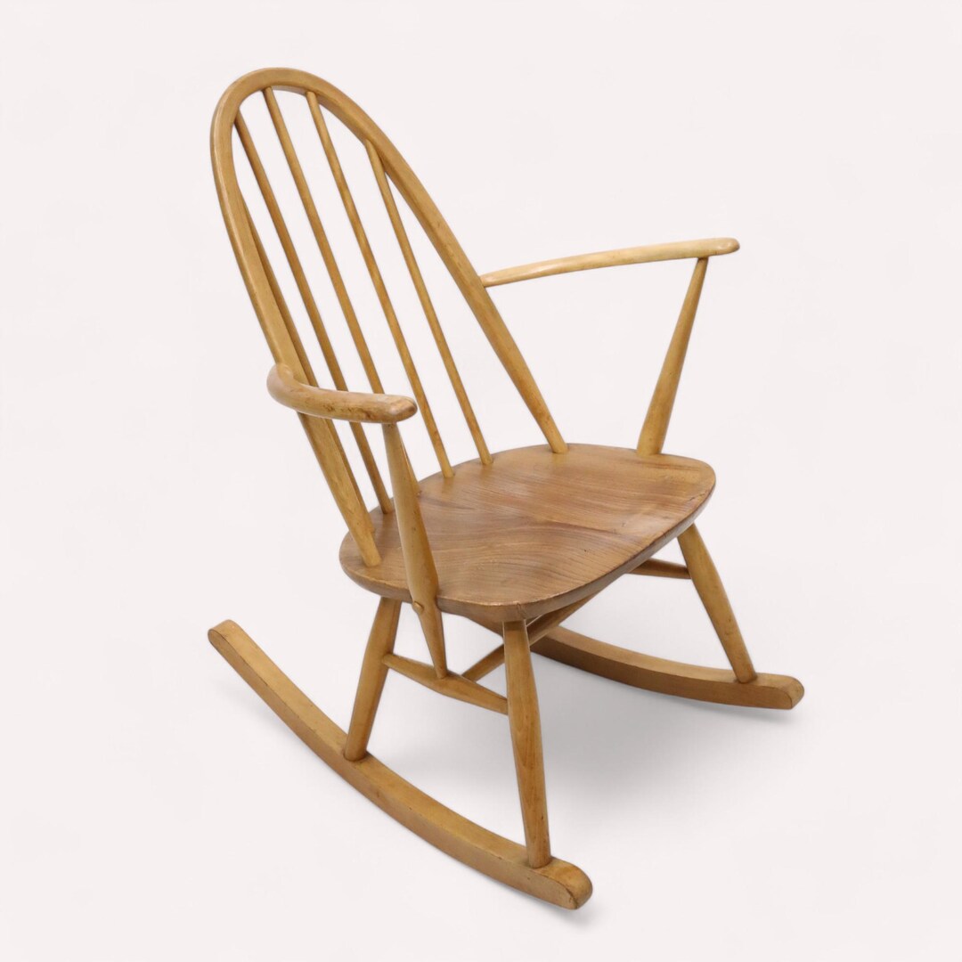 Ercol Bow Back Quaker Rocking Chair Model 428 Light Finish FREE UK ...