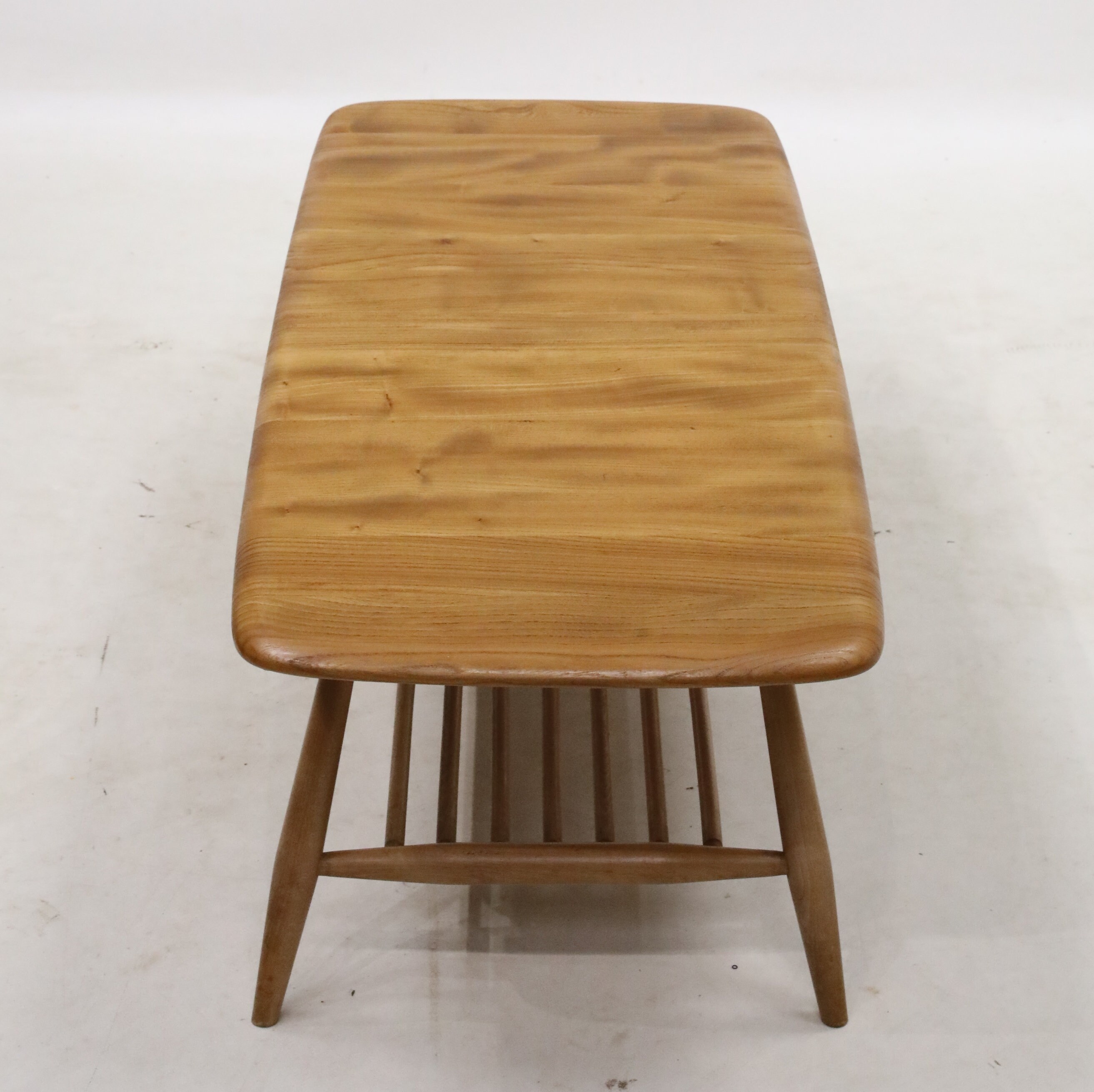 Ercol Occasional Coffee Table With Magazine Rails Solid Elm Top FREE UK ...