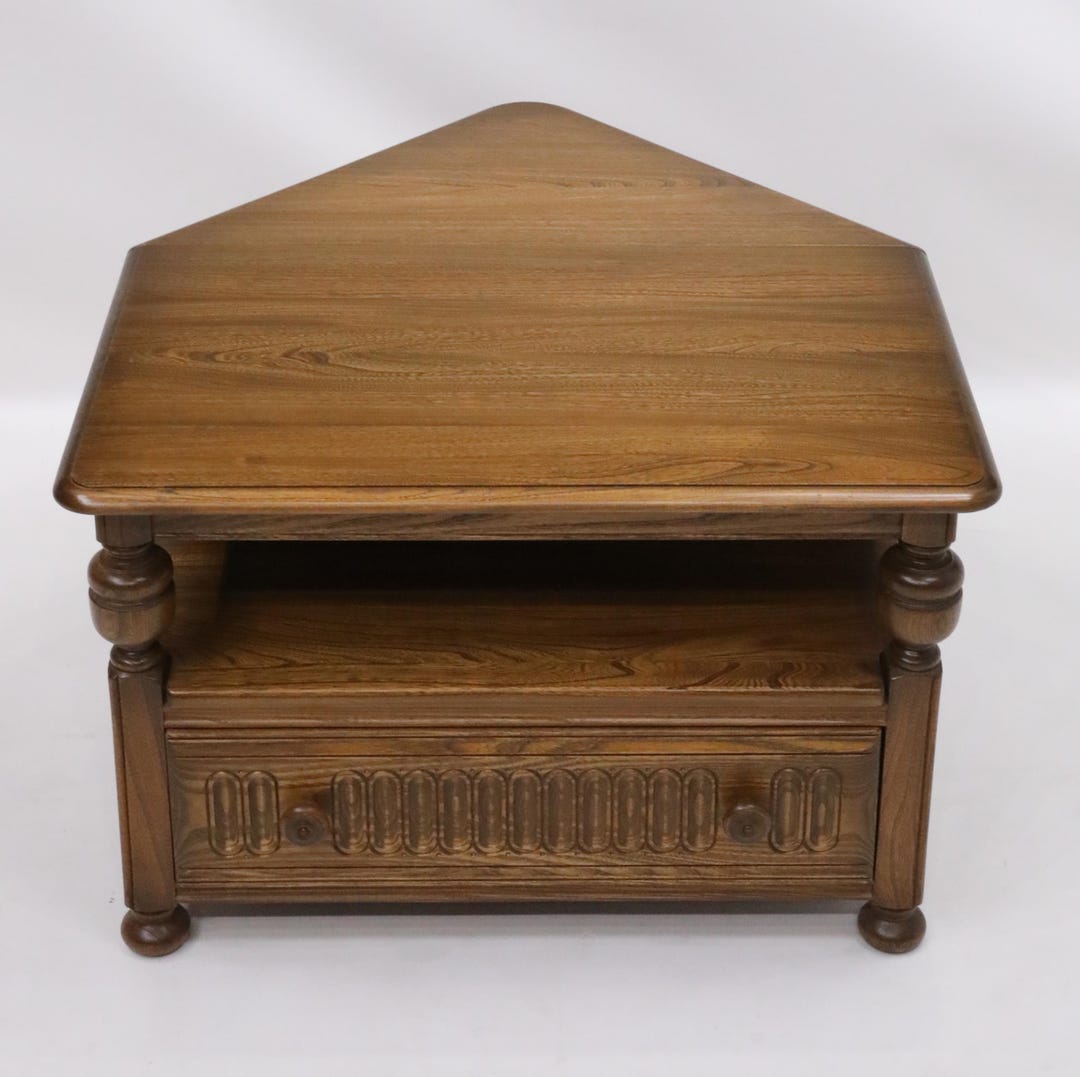 Ercol Corner TV Stand Video Cabinet Golden Dawn Corner Flap FREE UK ...