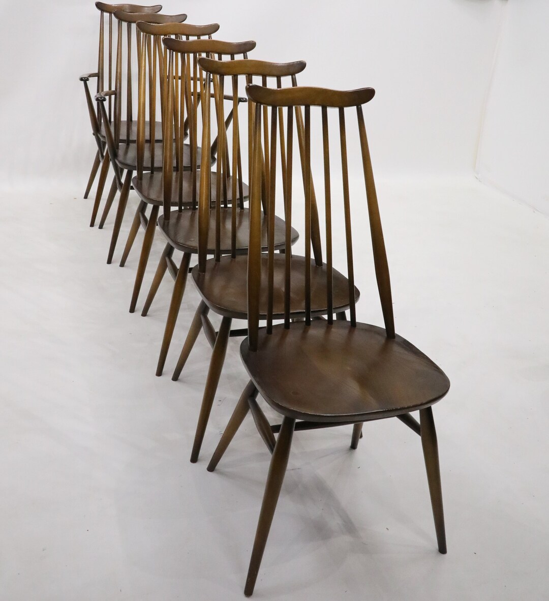 6 Ercol Windsor Goldsmith Dining Chairs 2 Carvers Model 369A - Etsy