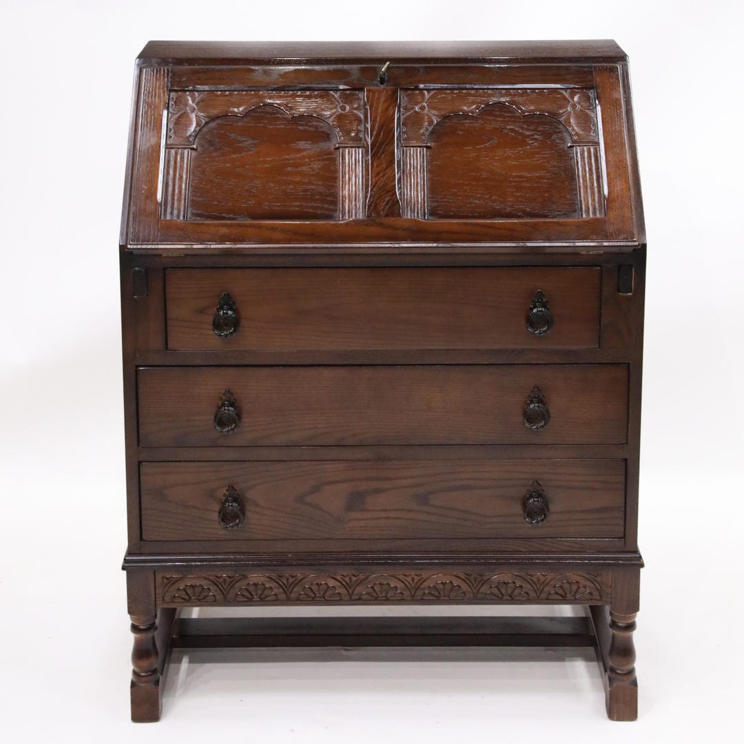 Old Charm Style Vintage Bureau With Fitted Interior FREE UK Delivery - Etsy