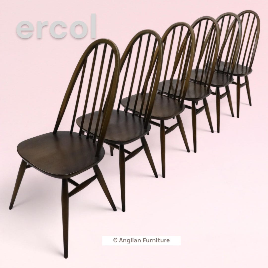 6 Ercol Windsor Quaker Bow Back Dining Chairs Traditional FREE UK ...
