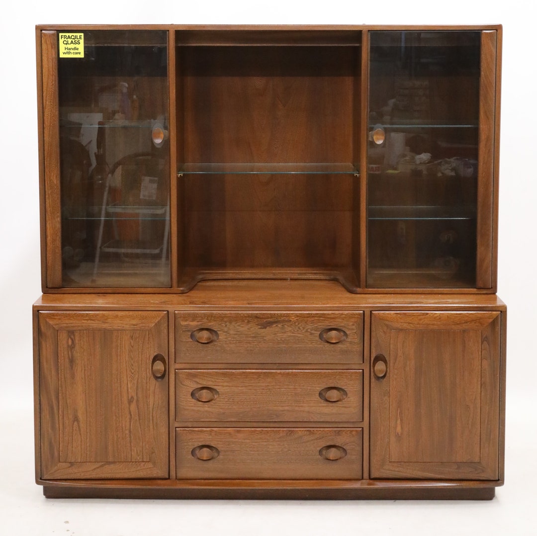 Ercol Windsor Sideboard Display Cabinets Fruitwood Finish FREE UK ...