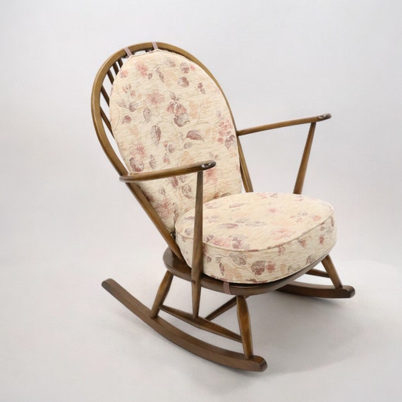 Ercol Grandfather Rocking Chair Carving Model 315 With Cushions FREE UK Delivery Etsy