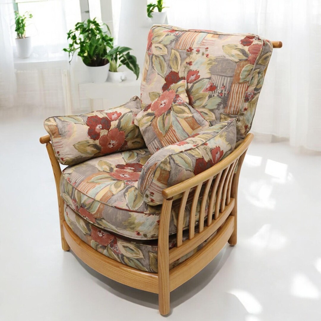 Ercol Renaissance High Back Easy Chair Piccola Light Finish FREE UK ...