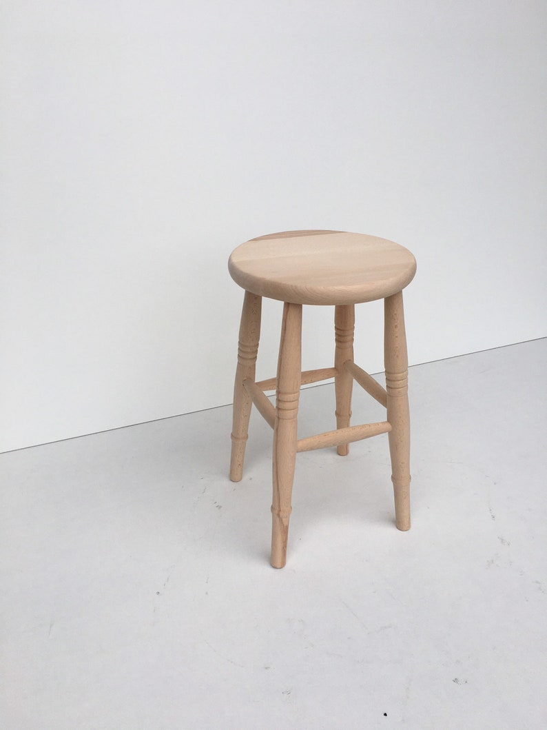 Solid Beech Bar Stools High and Low Available. Unfinished Ready to Finish at Home. - Etsy UK