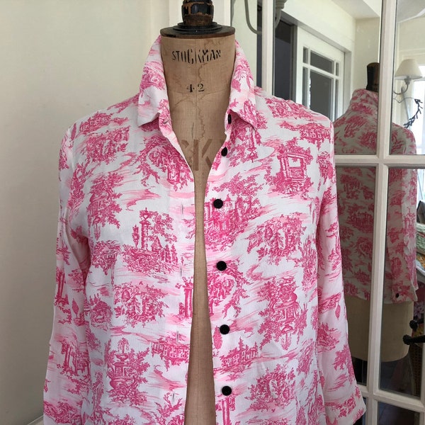 Pink Toile De Jouy - Etsy