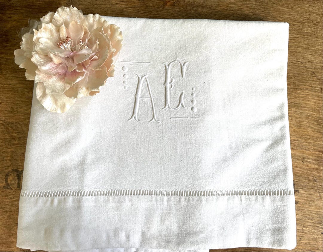 ANTIQUE FRENCH Monogrammed SHEET - Etsy