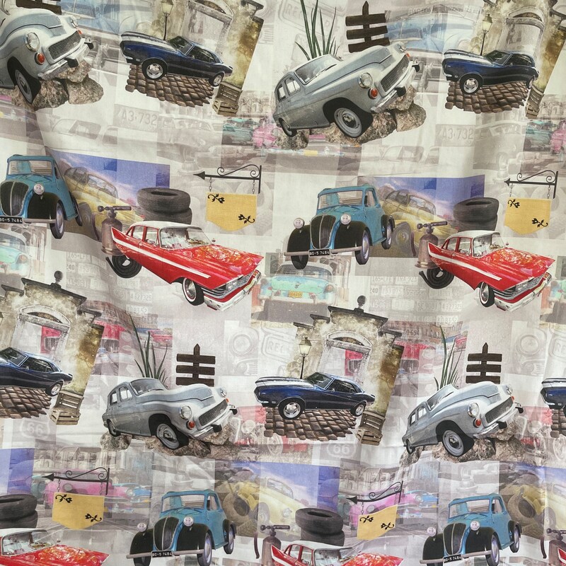 Classic Car Fabric - Etsy