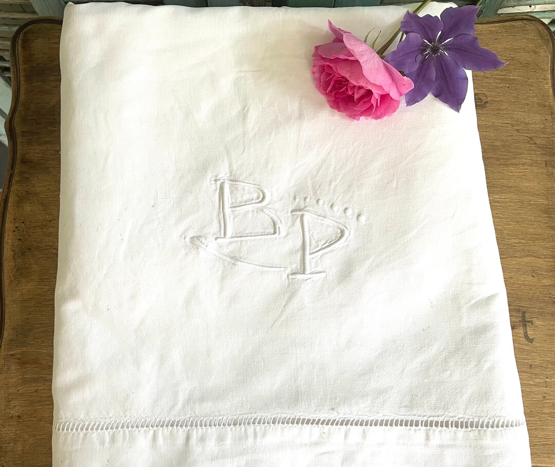 Antique FRENCH Monogrammed SHEET BP - Etsy