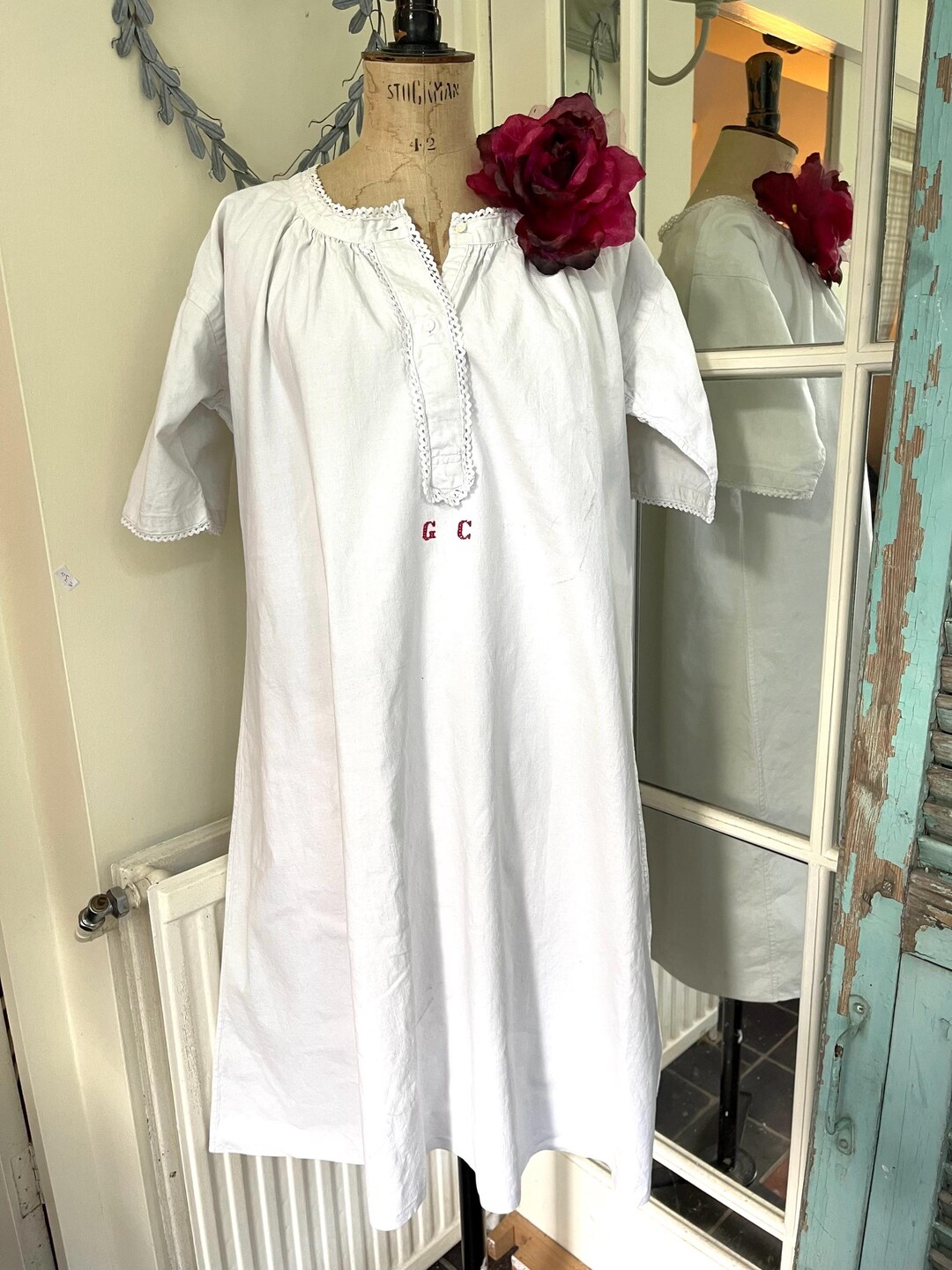 ANTIQUE FRENCH CHEMISE Linen Monogrammed - Etsy
