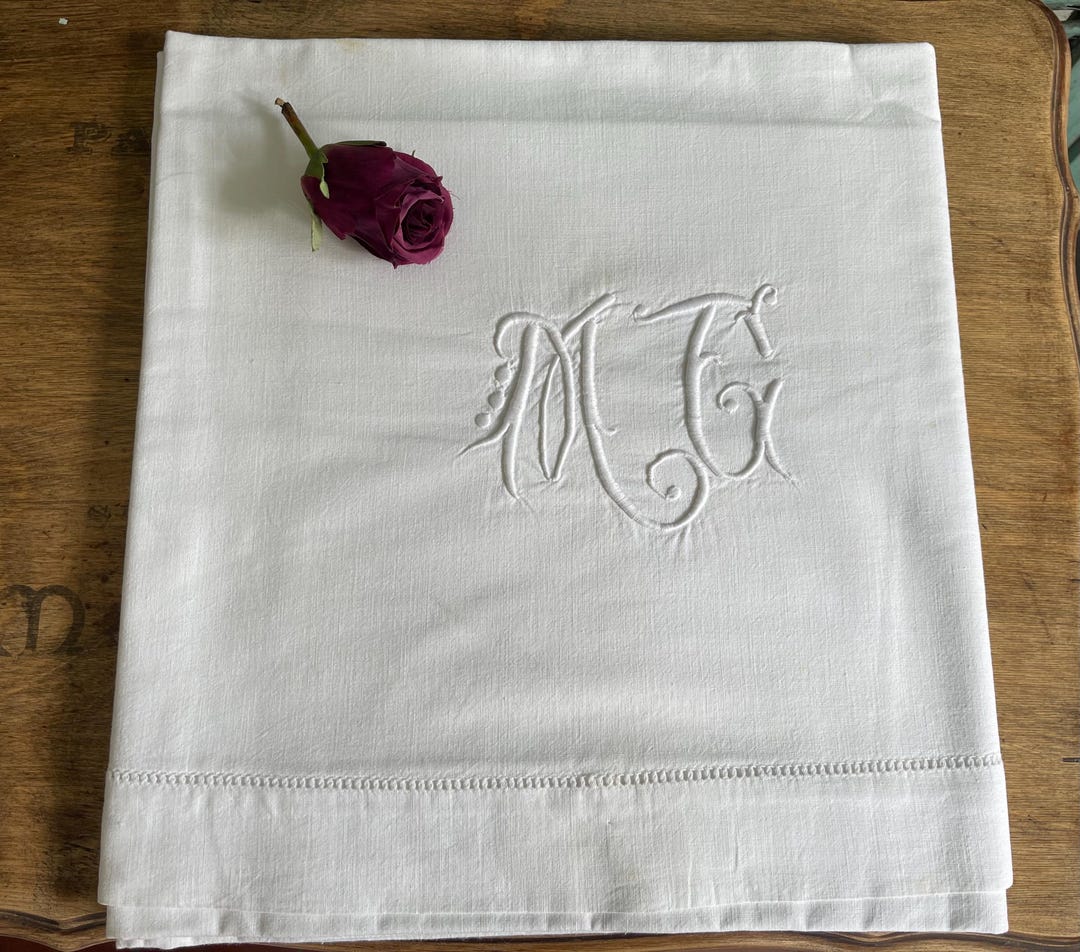 ANTIQUE FRENCH Monogrammed SHEET - Etsy