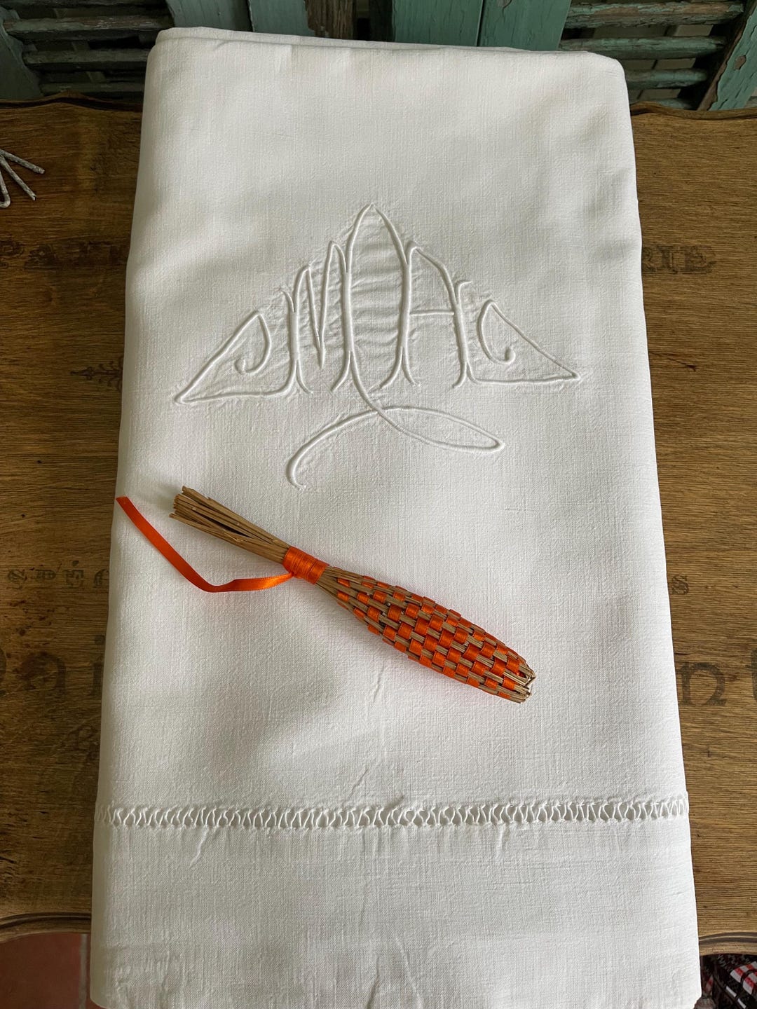 ANTIQUE FRENCH Monogrammed SHEET - Etsy