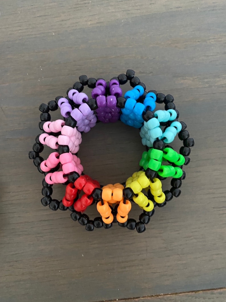 Rainbow 3D UFO Kandi Cuff - Etsy