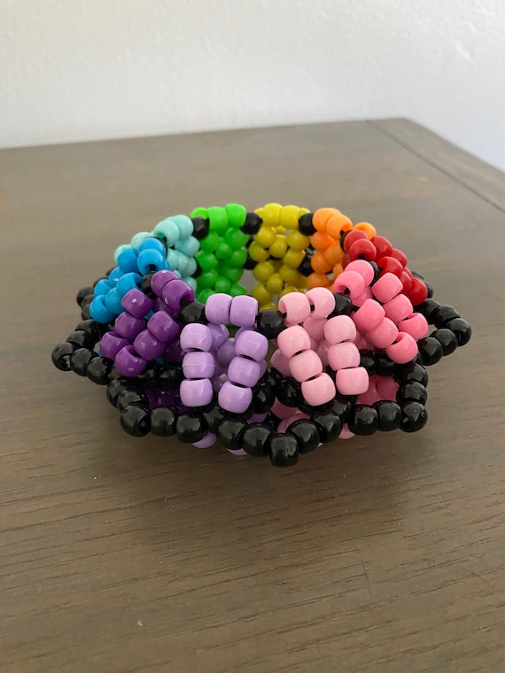 Rainbow 3D UFO Kandi Cuff - Etsy