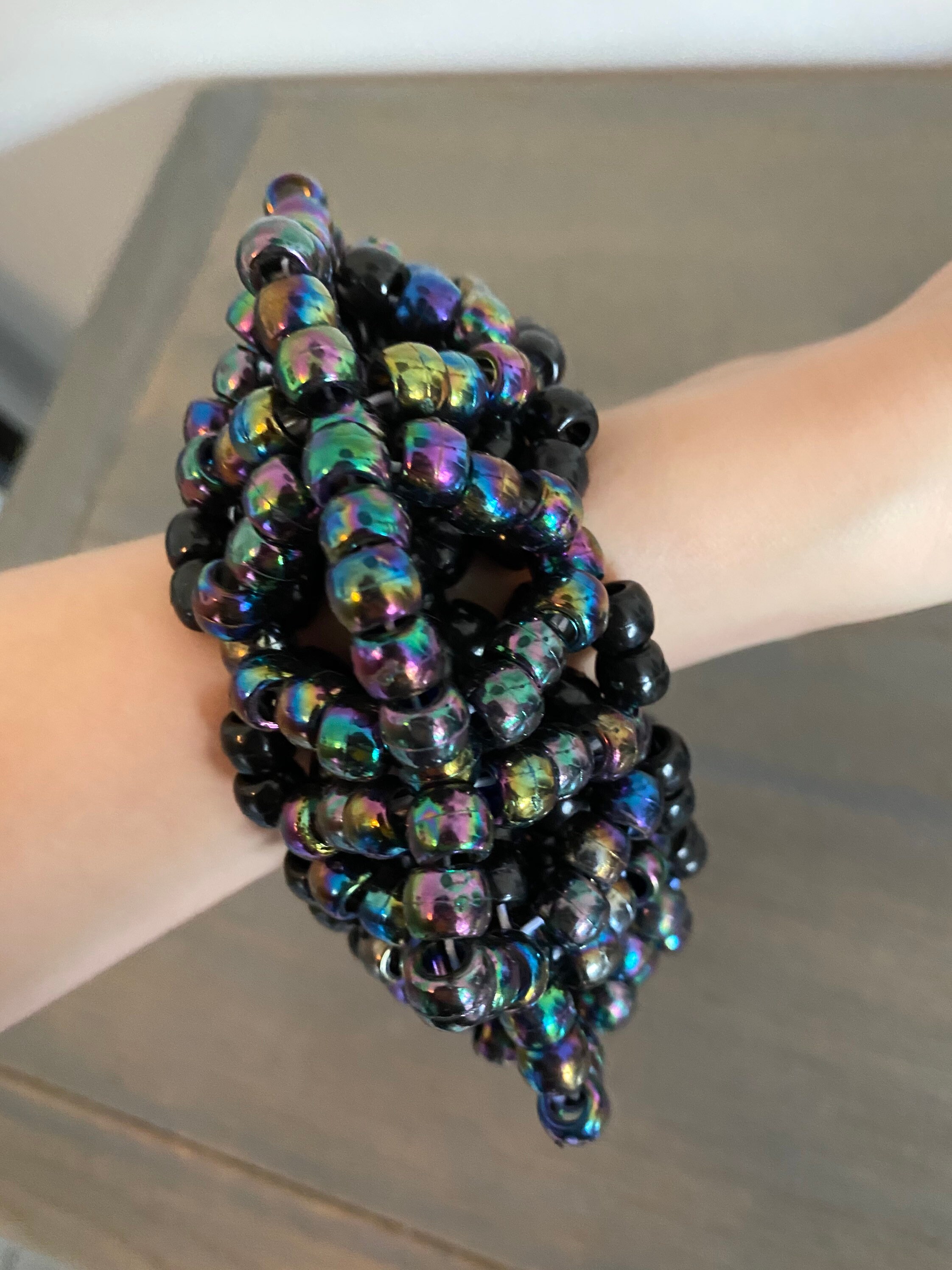 Oil Slick 3D UFO Kandi Cuff - Etsy