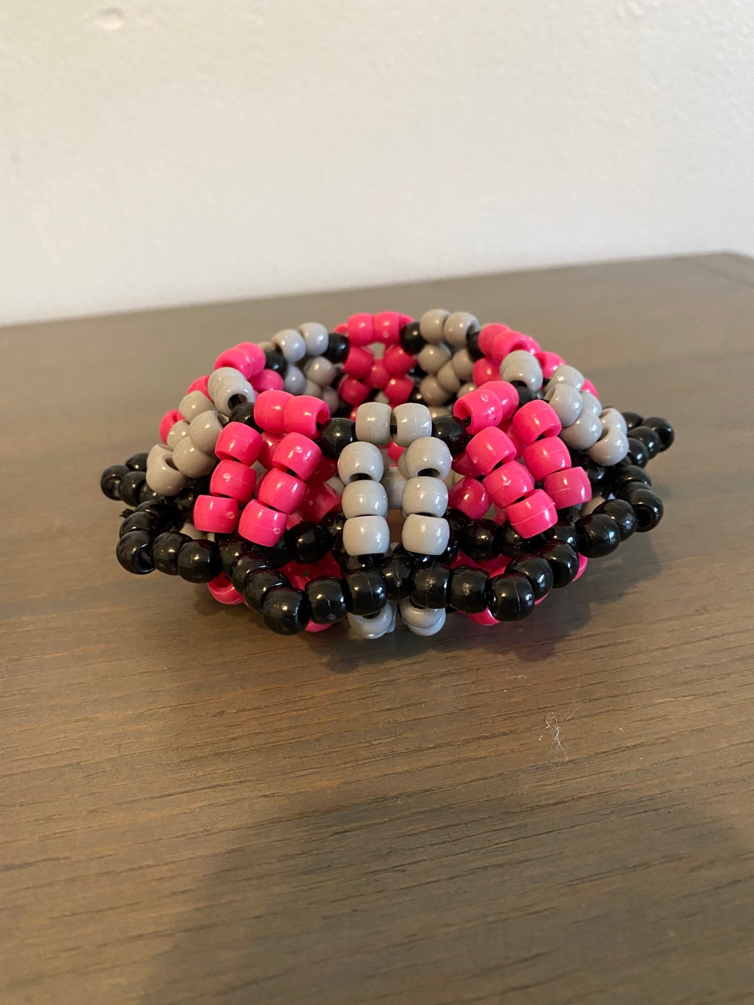 Pink, Grey, and Black 3D UFO Kandi Cuff - Etsy