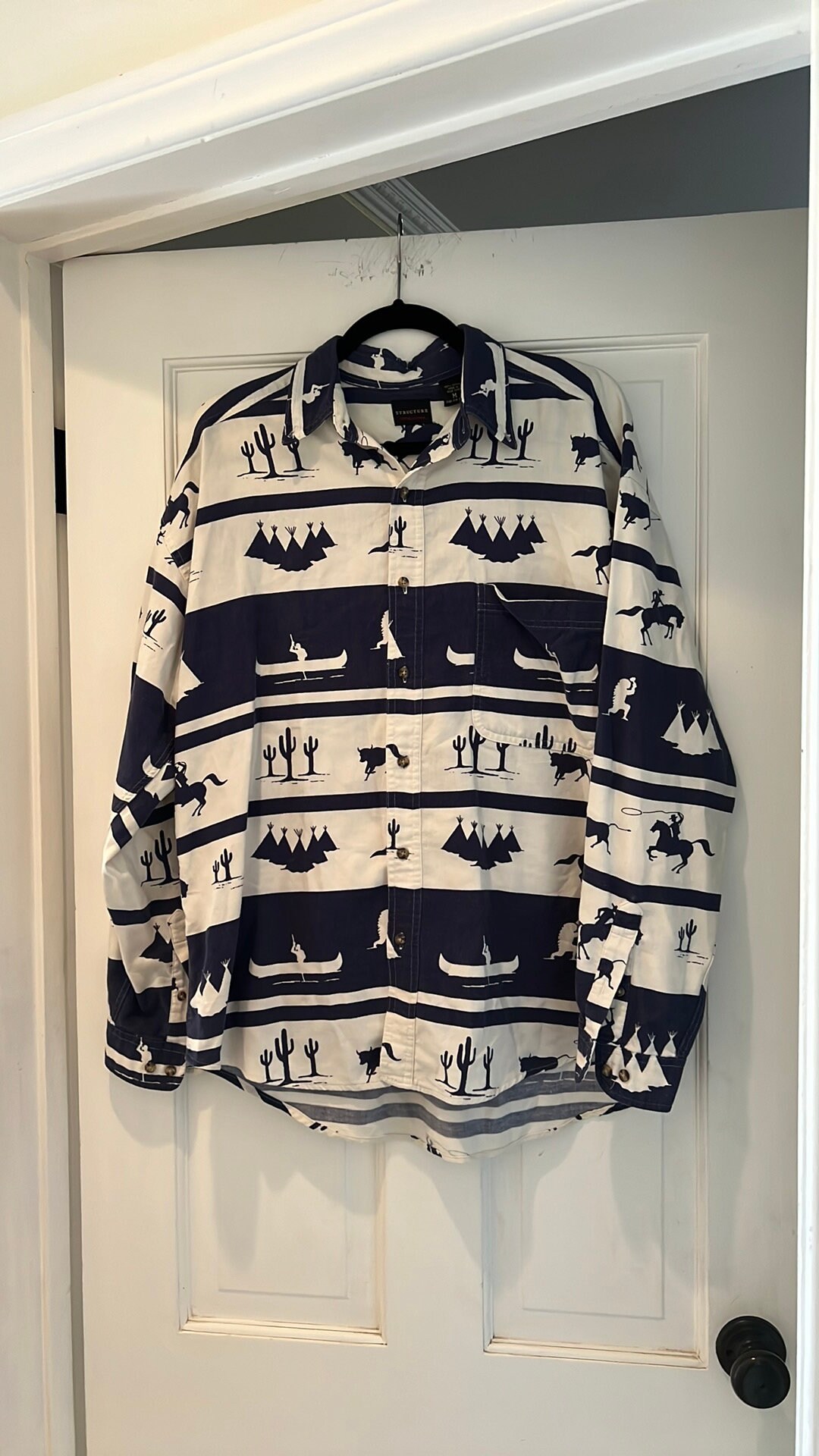 Vintage Mens Structure Cowboys & Indian Western Style Shirt - Etsy