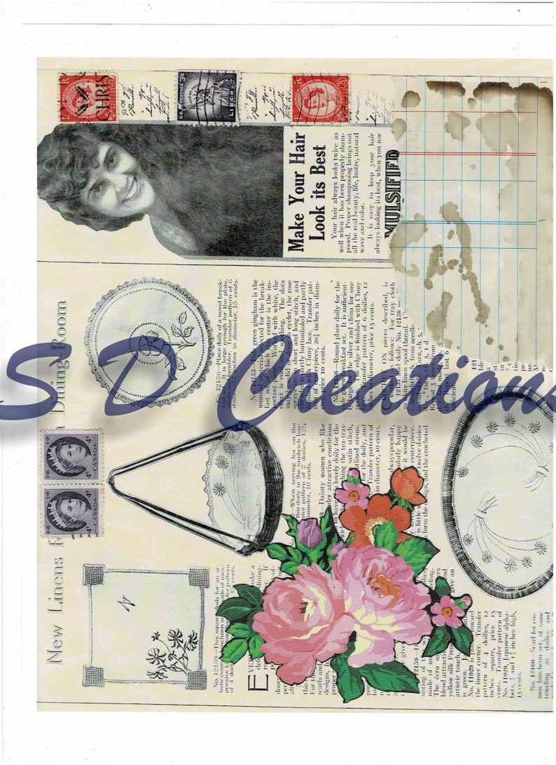 Vintage Advertisement Collage Kit - Etsy Israel