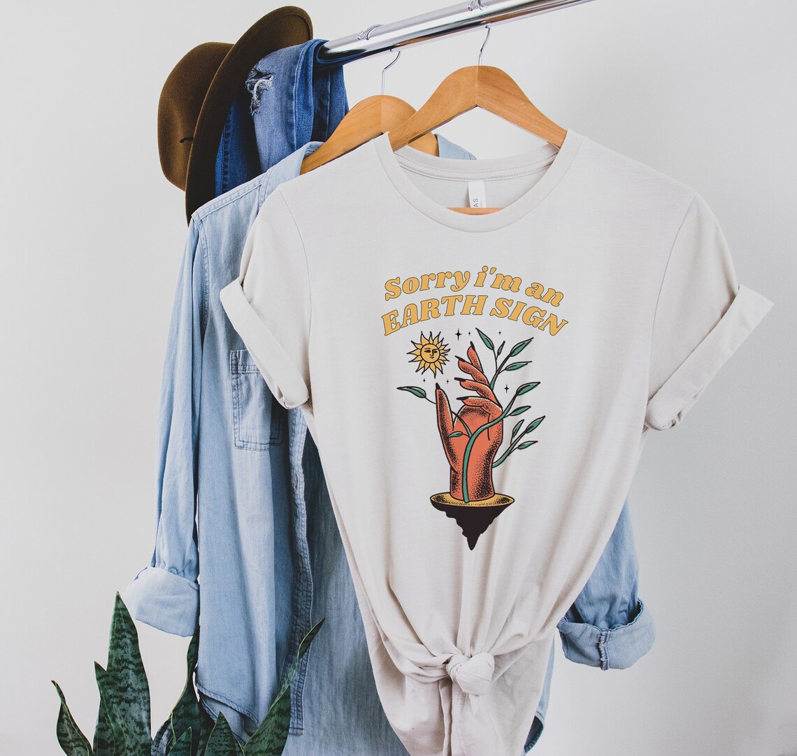Earth Sign Shirt Zodiac Sign T-shirt Astrology Tee Virgo - Etsy