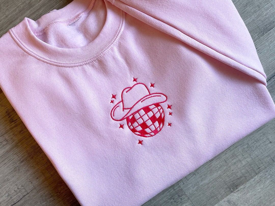 Disco Cowgirl Embroidered Sweatshirt Disco Bachelorette Disco Ball ...