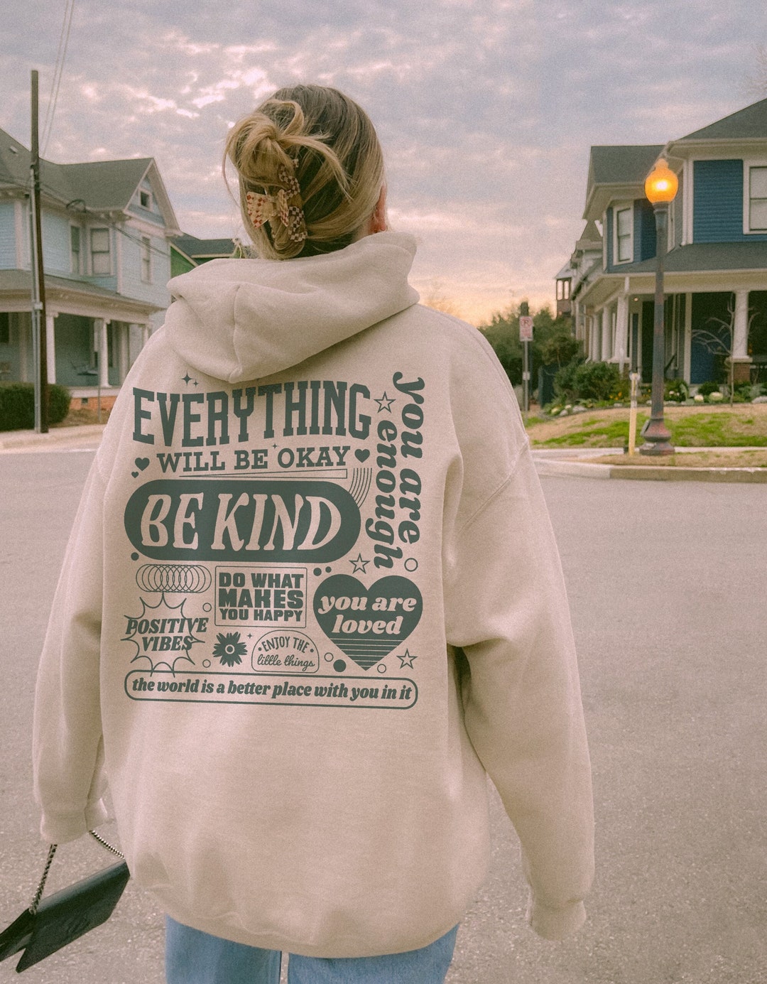 Everything Will Be Okay Hoodie Aesthetic Mental Health Retro Hoodie ...