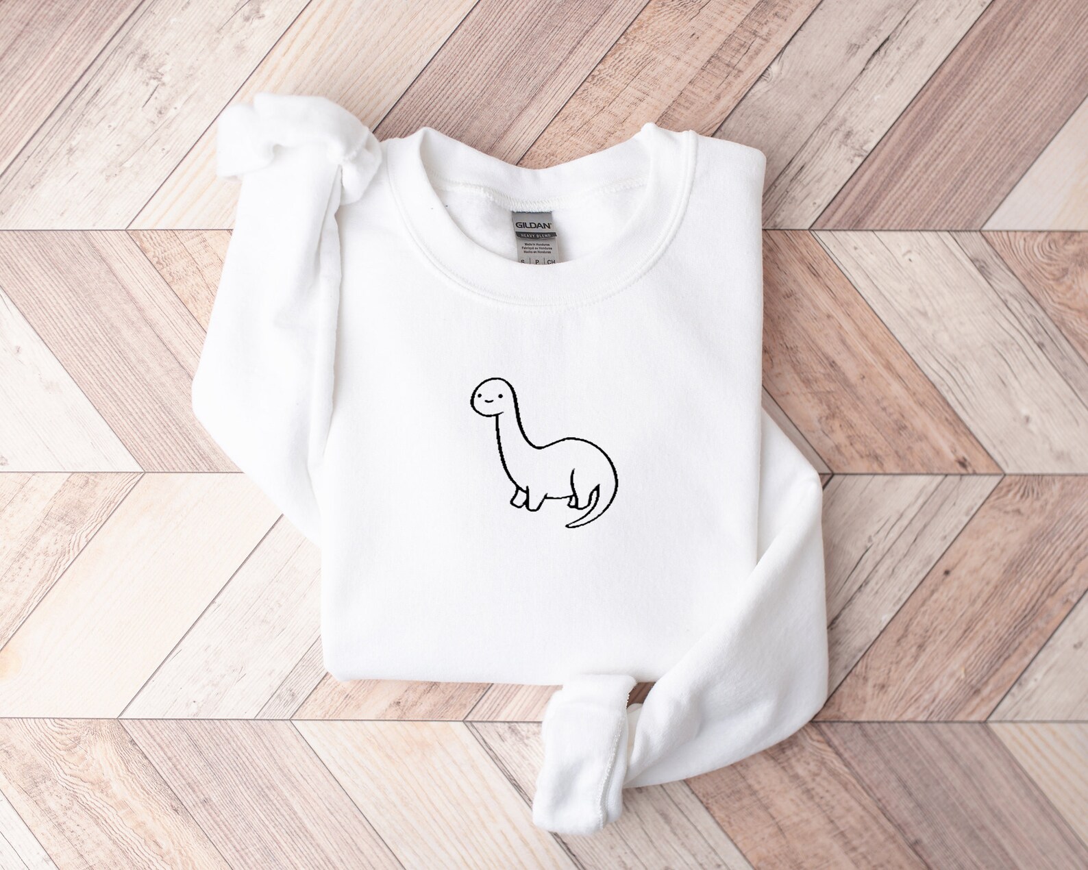 Embroidered Dinosaur Sweatshirt Cute Dinosaur Crewneck - Etsy