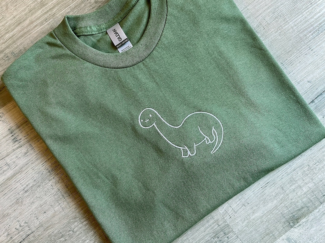 Dinosaur Shirt Embroidered Shirt Dino Shirt Dinosaur Shirts Cute ...
