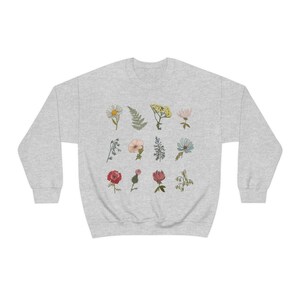 Wildflowers Sweatshirt Flower Sweatshirt Floral Sweatshirt Botanical ...