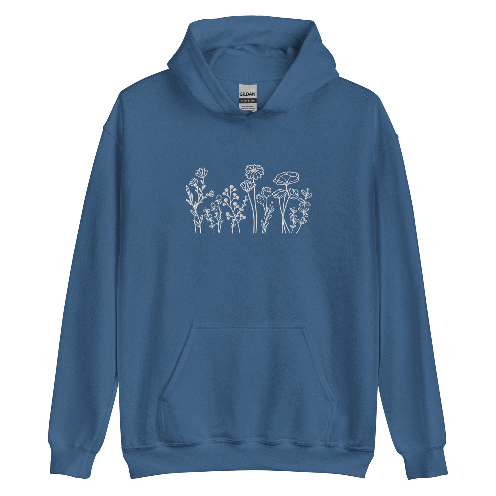 Wildflowers Embroidered Hoodie Flower Hoodie Floral Hoodie Botanical ...