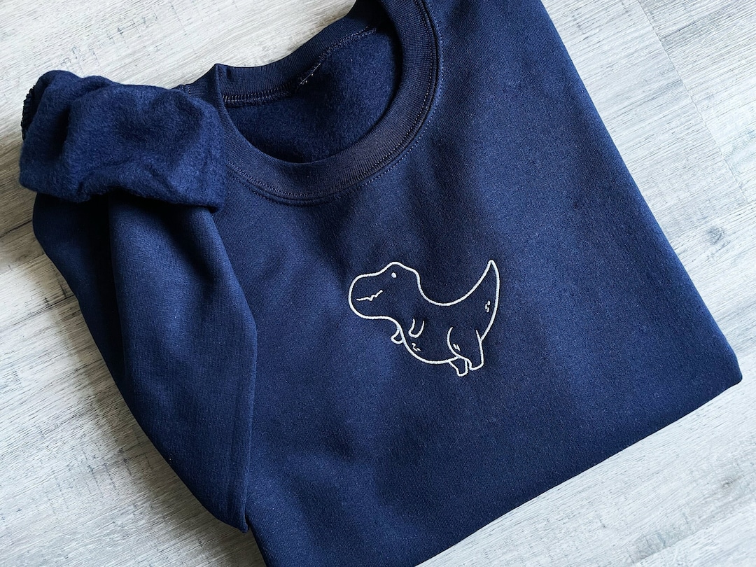 Embroidered Dinosaur Sweatshirt Dinosaur Sweater Dino Sweatshirt ...