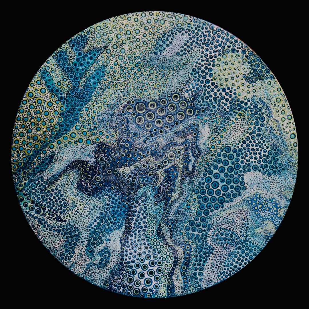 Big Blue - Abstract Dot Art by Marti Reckless Simmons - Etsy