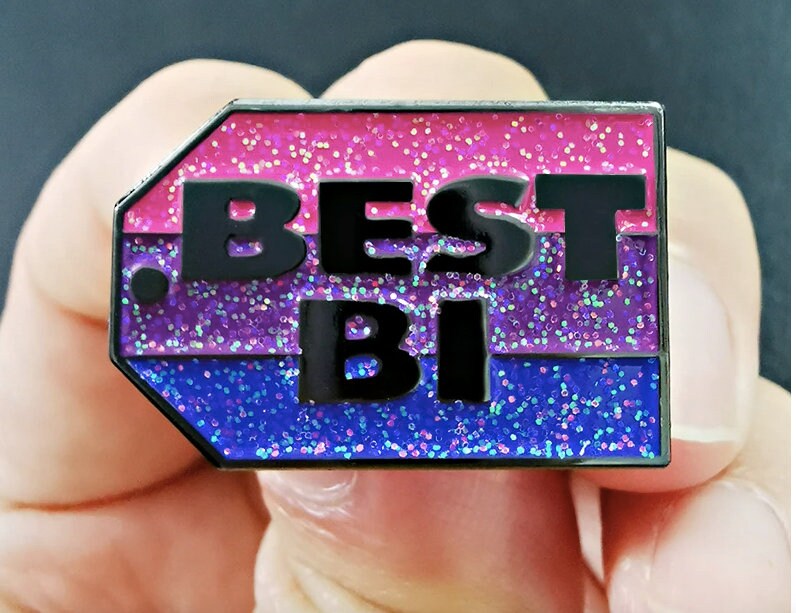 Best Bi Enamel Pin Queer Gay Pride Lgbt Brooch Denim Badge Etsy