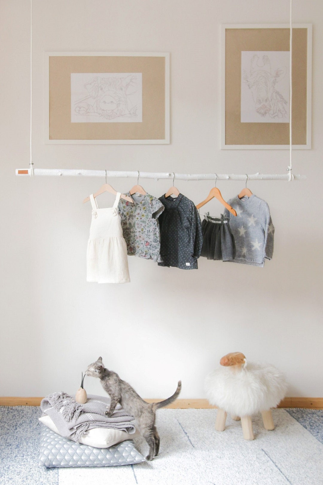 Made-to-order Custom Hanging Branch Clothing Rack, Personalized ...