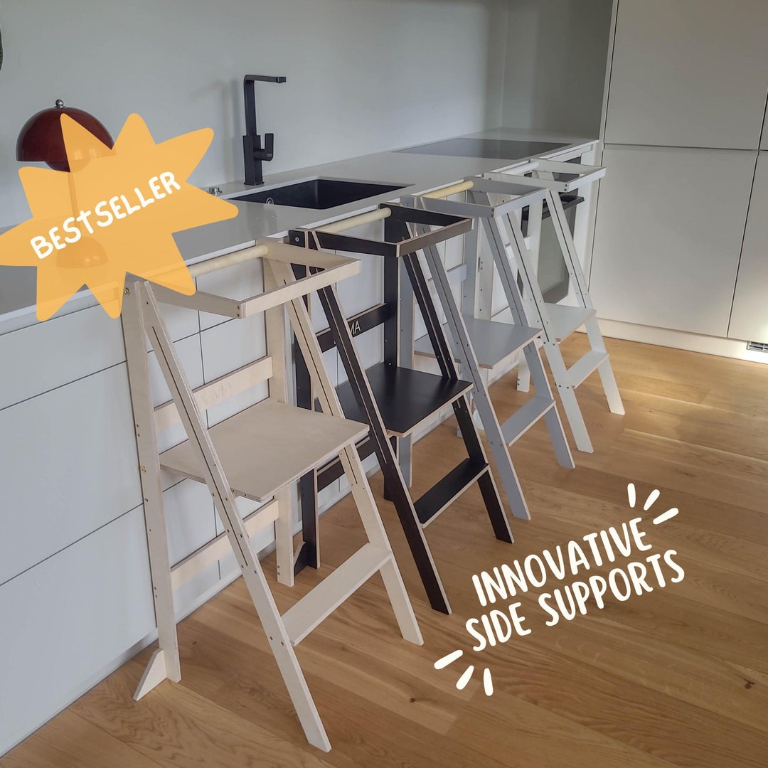 Learning Foldable Kitchen Tower for Kids, Montessori Standing Kitchen ...