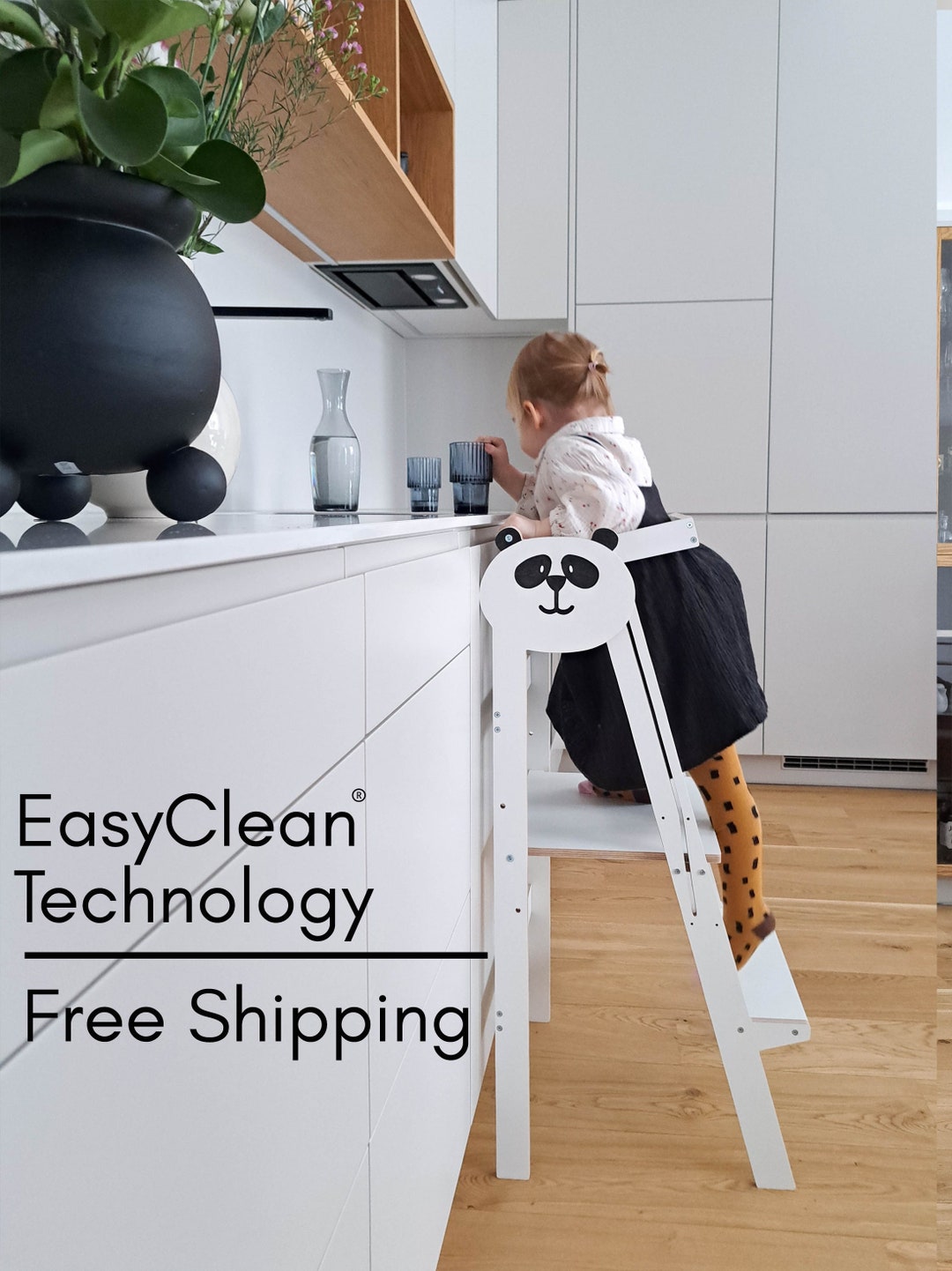 Adjustable Height Foldable Helper Tower, Sturdy Kitchen Learning Stool ...