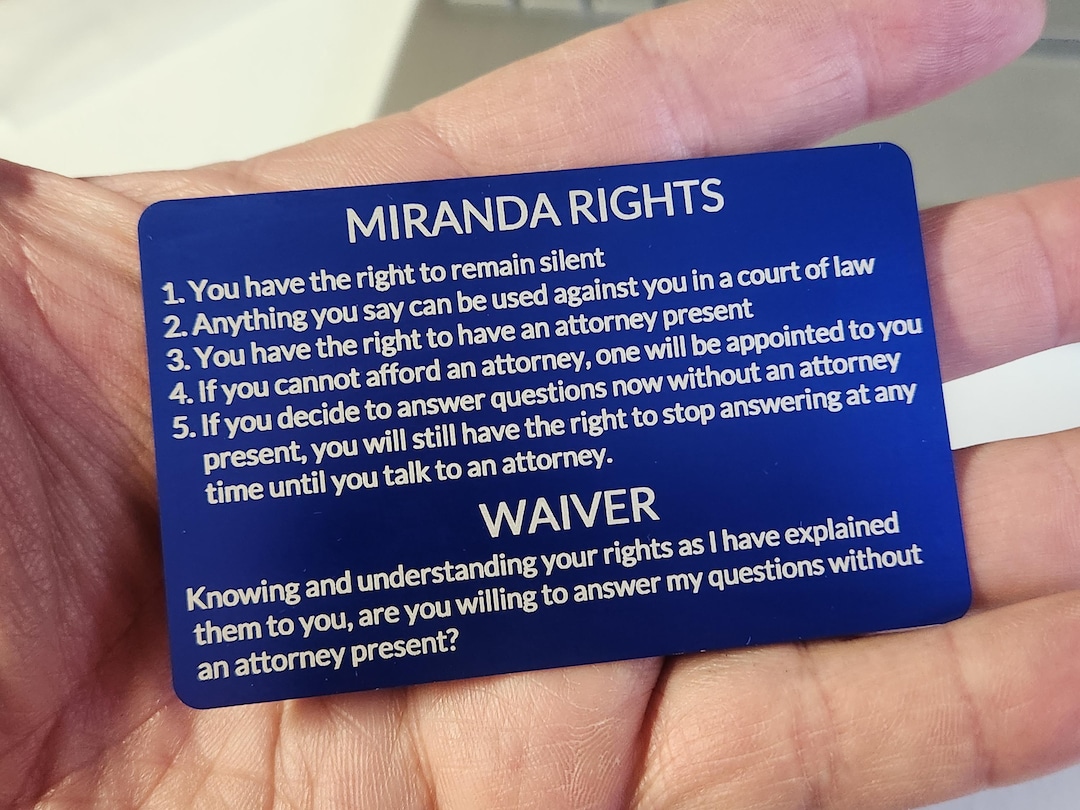 Miranda Rights Metal Card - Etsy