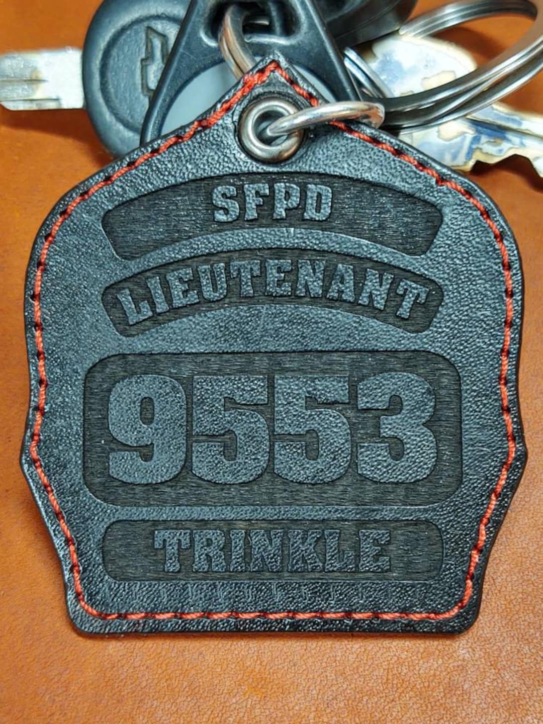 Personalized Firefighter Helmet Shield Keychain: Real Leather - Etsy