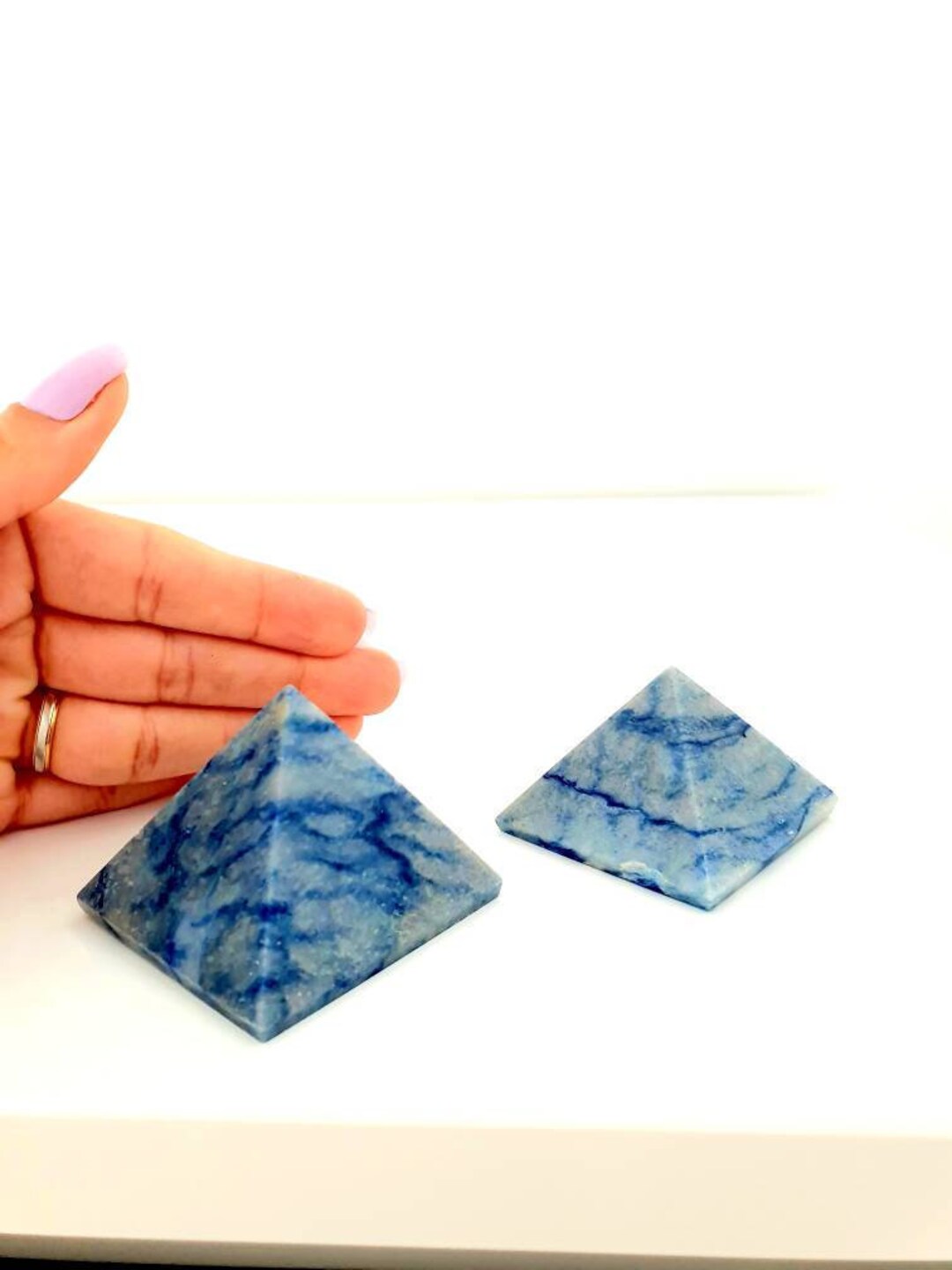 Aventurine Crystal Pyramid, Blue Quartz, Natural Stone From Brazil ...