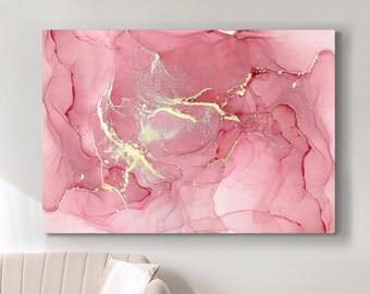 Pink Gold Painting | Etsy