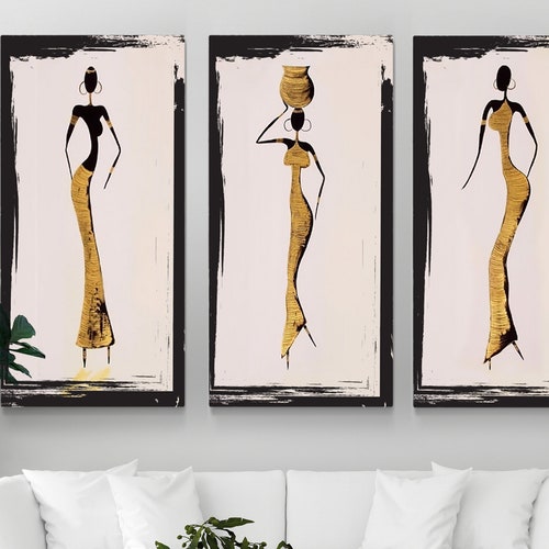 African Women Art Decor African Girl Canvas Wall Art Ethnic Etsy
