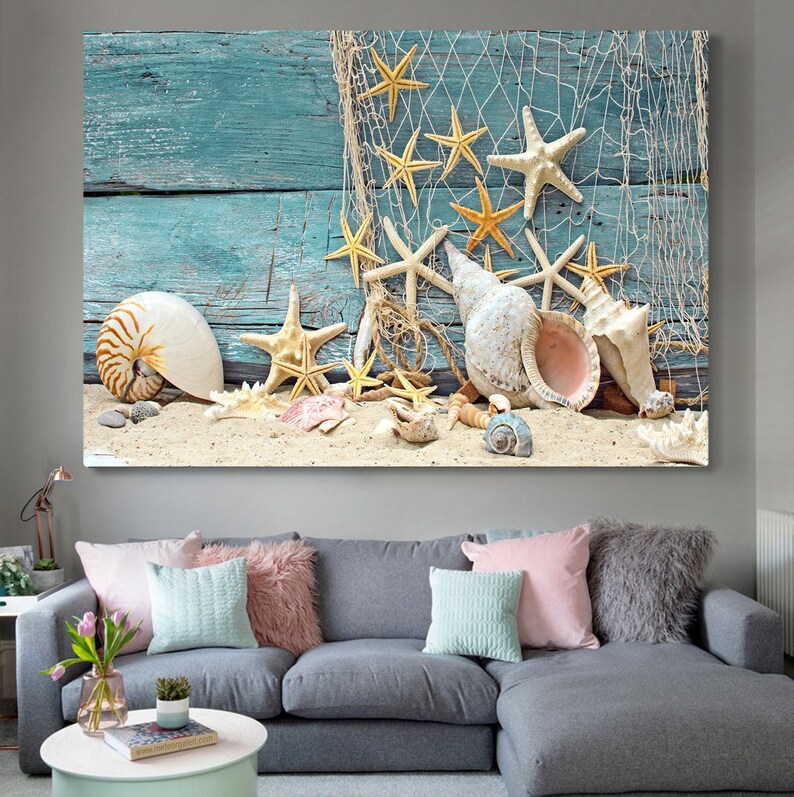 Starfish Decor Sea Wall Art Sea Shell Art Beach Decor - Etsy