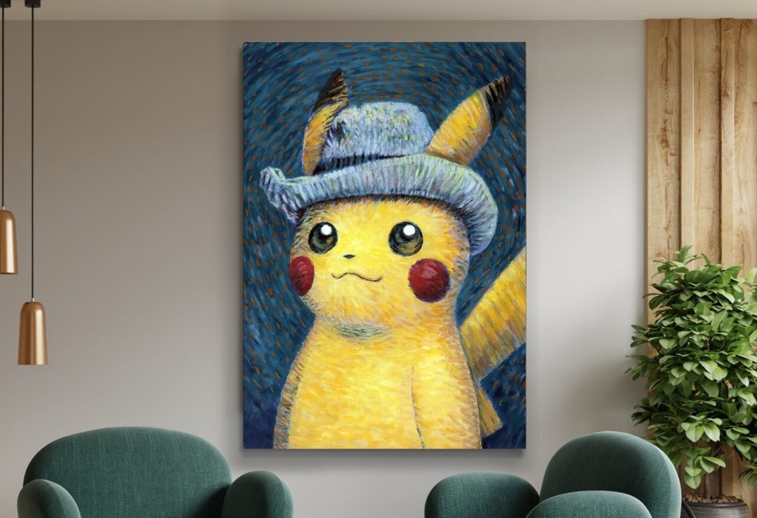 Pikachu Van Gogh Canvas Van Gogh Pikachu Famous Artwork - Etsy