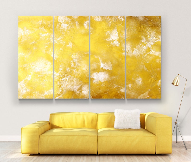 Yellow Abstract Wall art canvas print Yellow print Abstract | Etsy