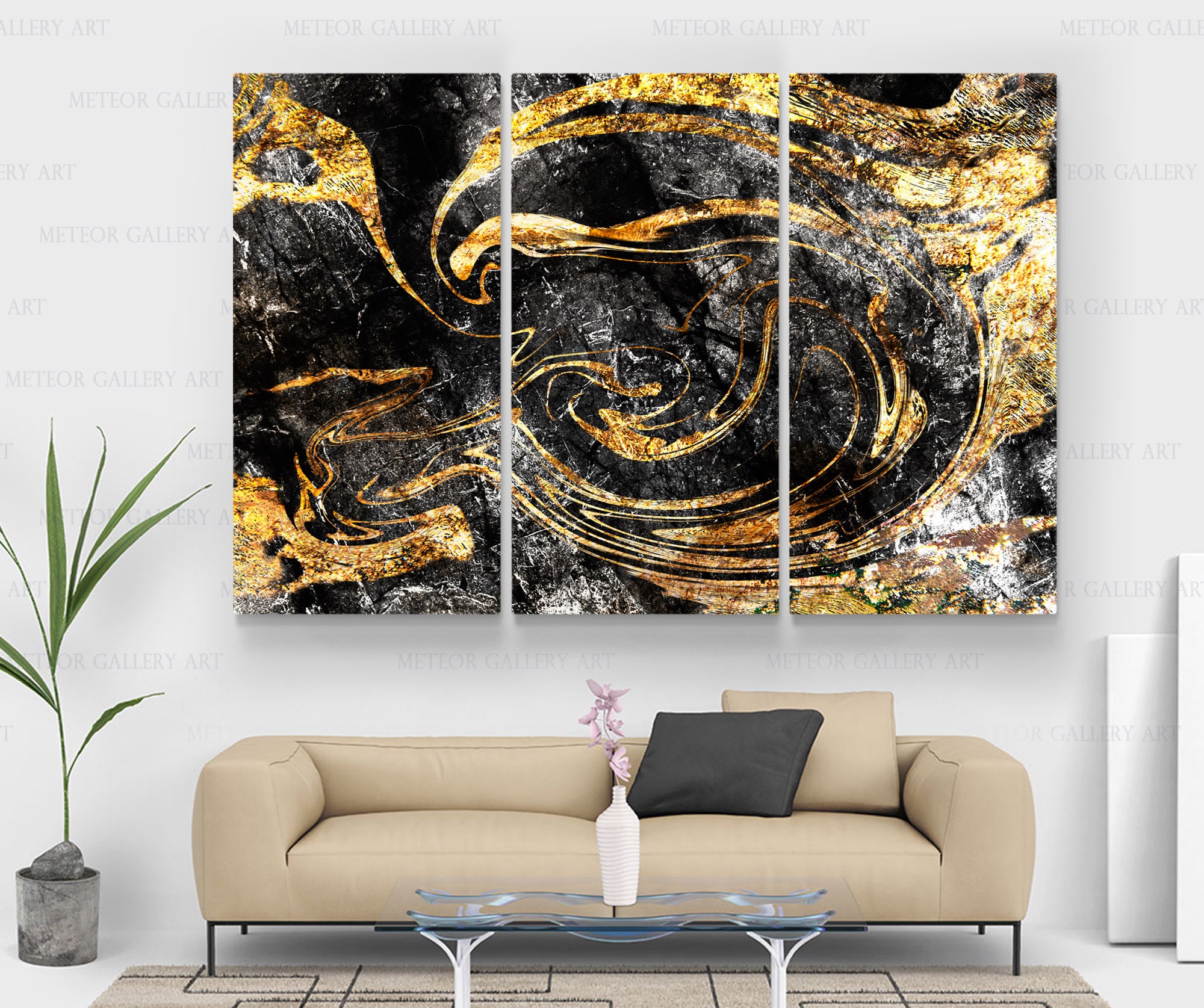 Black Abstract wall art Dark Abstract Canvas Print Black | Etsy