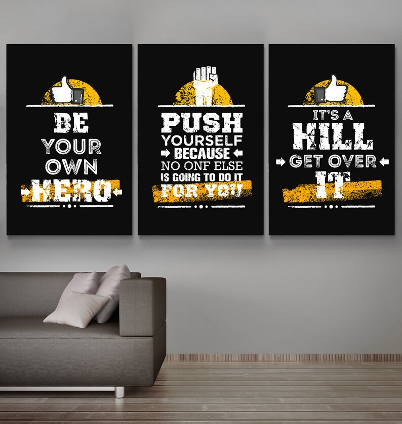 Motivation Wall Art 3 Panels Motivational Modern Canvas - Etsy